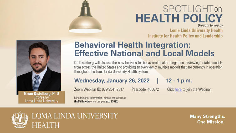 Spotlight on Health Policy. Behavioral Health Integration: Effective ...